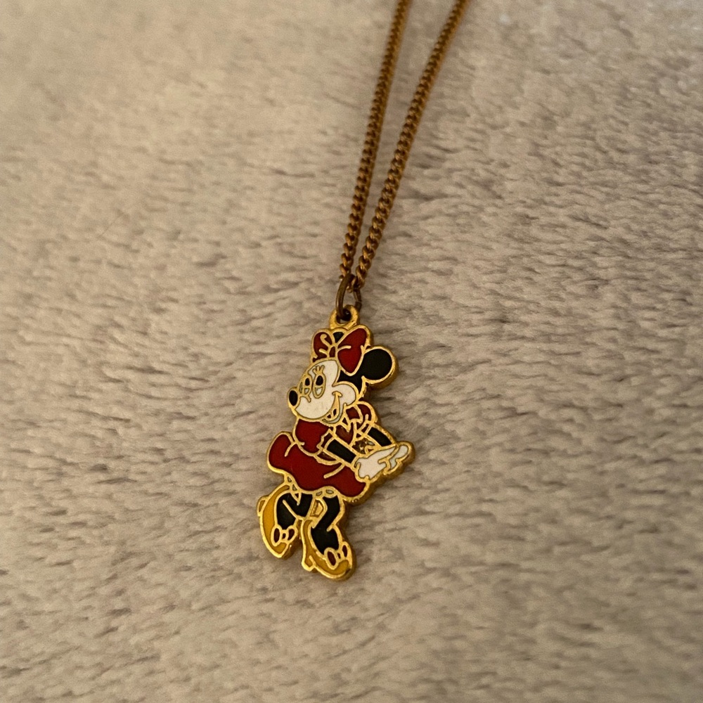 Vintage Licensed Disney Minnie Mouse Necklace! - Gem